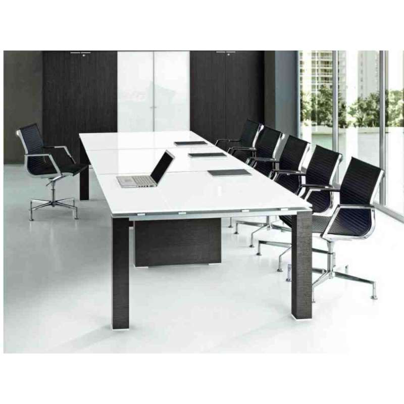 Bralco Jet Prostokątny stół konferencyjny z hartowanego szkła