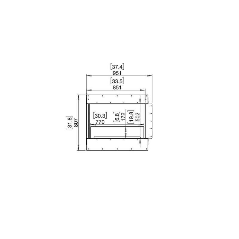 EcoSmart Fire FLEX 32LC Stalowy wkład kominkowy na bioetanol z szybą panoramiczną
