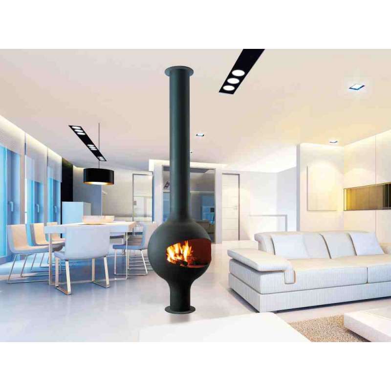 Focus creation Bathyscafocus SUR PIED Centralny kominek gazowy z pilotem zdalnego sterowania