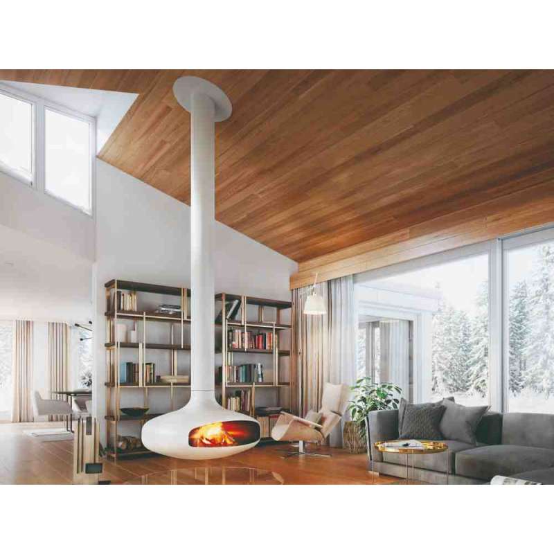 Focus creation Domofocus WHITE Centralny kominek wiszący