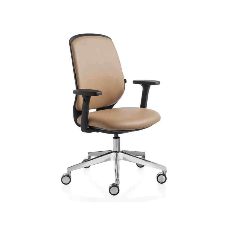 Kastel Key Smart ADVANCED Skórzany fotel biurowy z podstawą 5-Spoke z ...