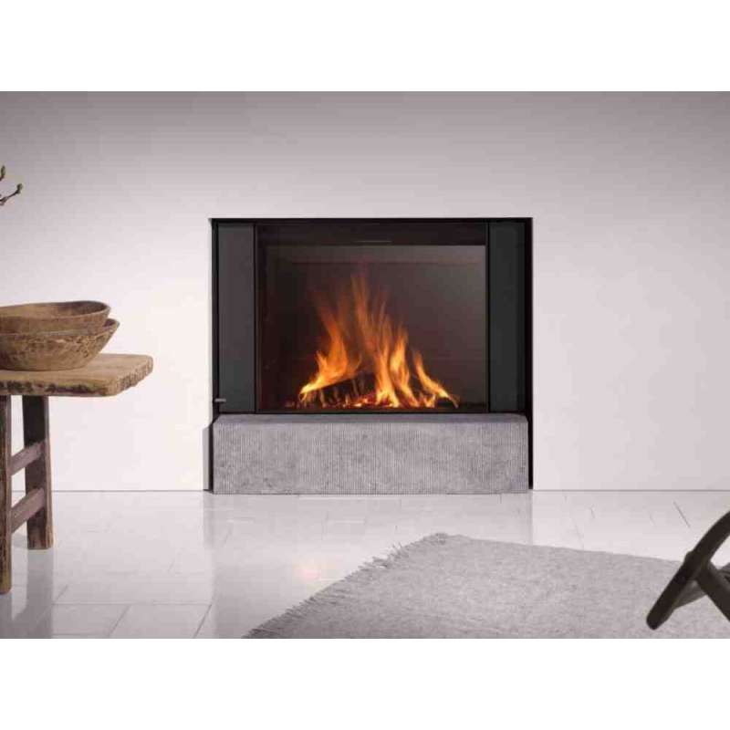 Stûv Stûv 22-90 H Wbudowany kominek opalany drewnem z panoramiczną szybą