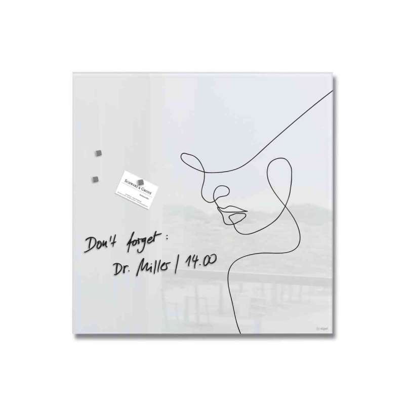 Sigel Magnetic Glass Board Artverum, design Line Art, 48 x 48 cm ...