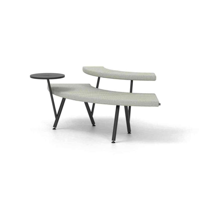 Derlot Autobahn, 90˚ Curved seat with floating table - Maximus Design