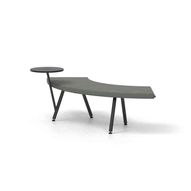 Derlot Autobahn, 90˚ Curved seat with floating table - Maximus Design