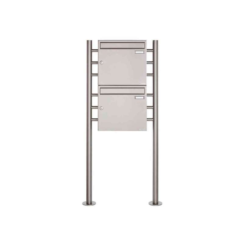 Basic | 2er 2x1 Edelstahl Standbriefkasten Design BASIC 381 ST-R ...