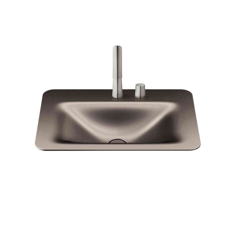 BASINS | 660 mm countertop washbasin for 2-hole basin mixer | Dark ...